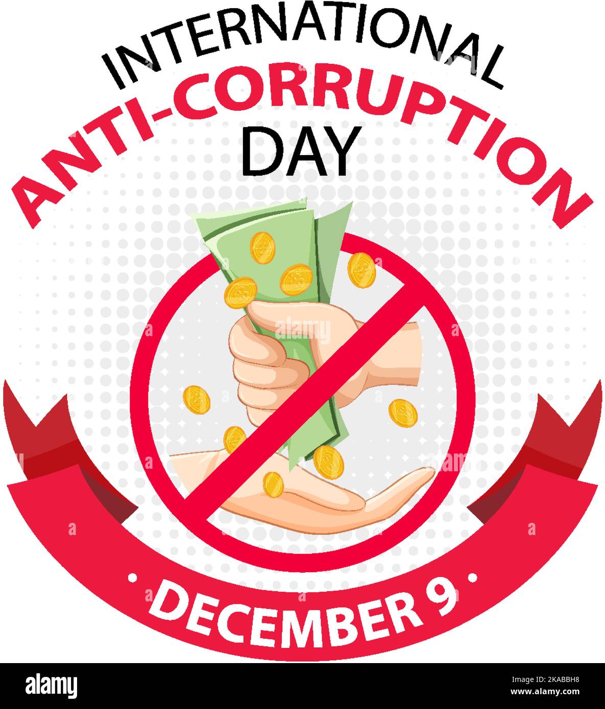 International anti corruption day December icon banner illustration ...