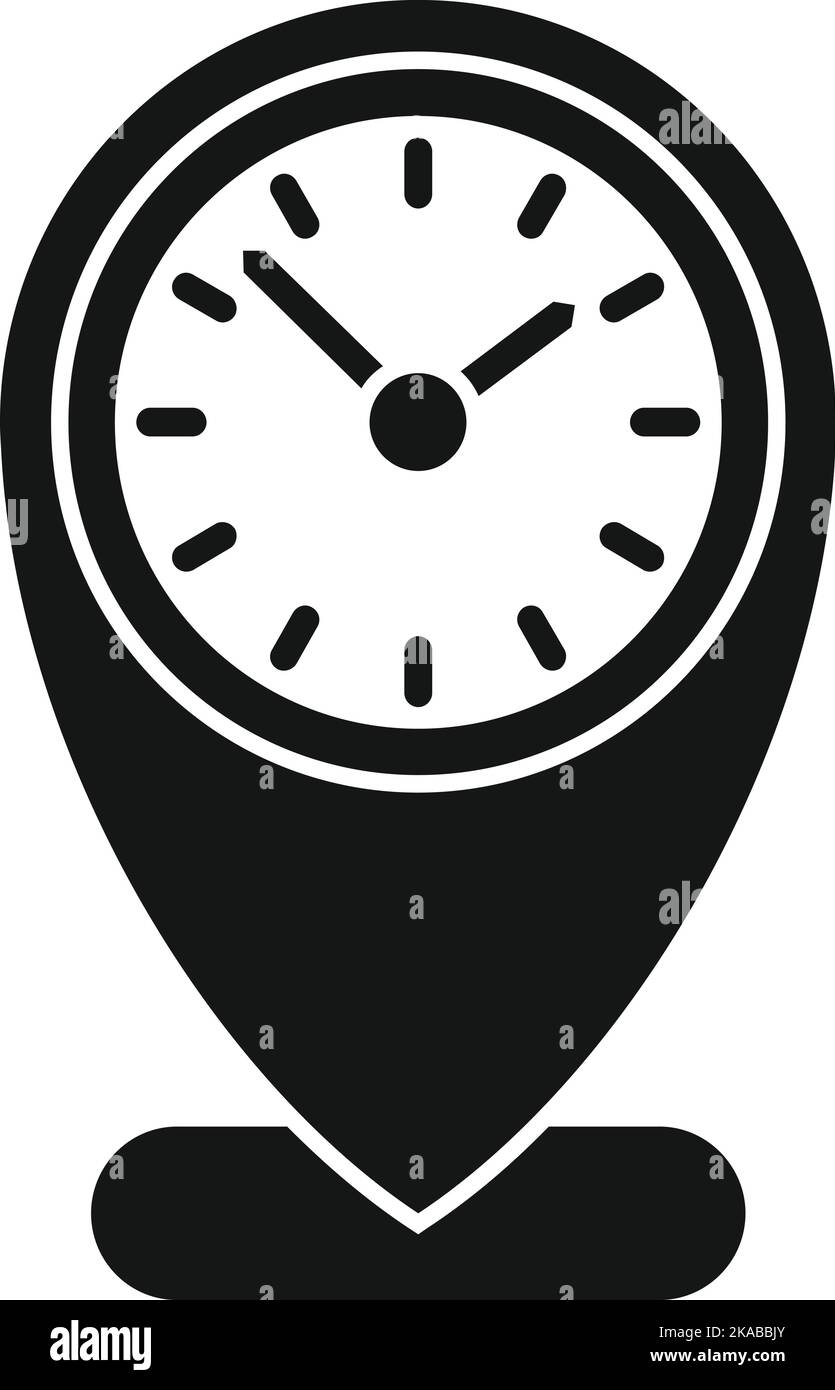 Time location control icon simple vector. Work clock. School team Stock ...