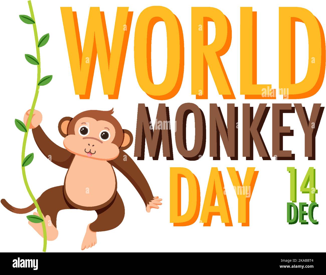 World monkey day poster design illustration Stock Vector Image & Art ...