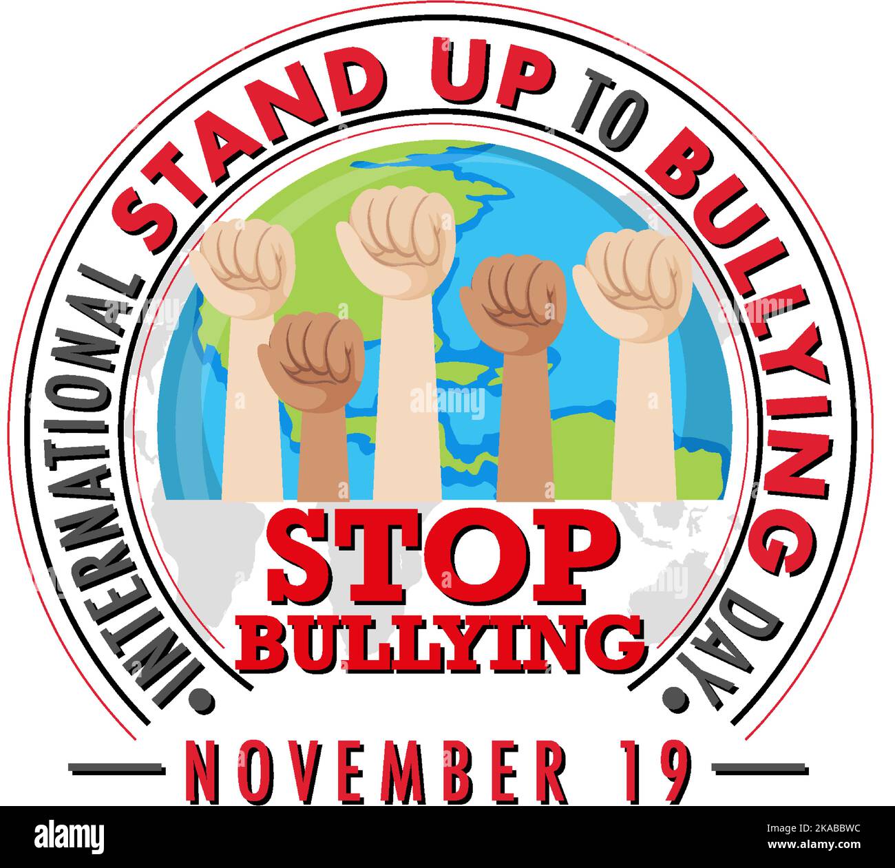 International stand up to bullying day poster design illustration Stock ...