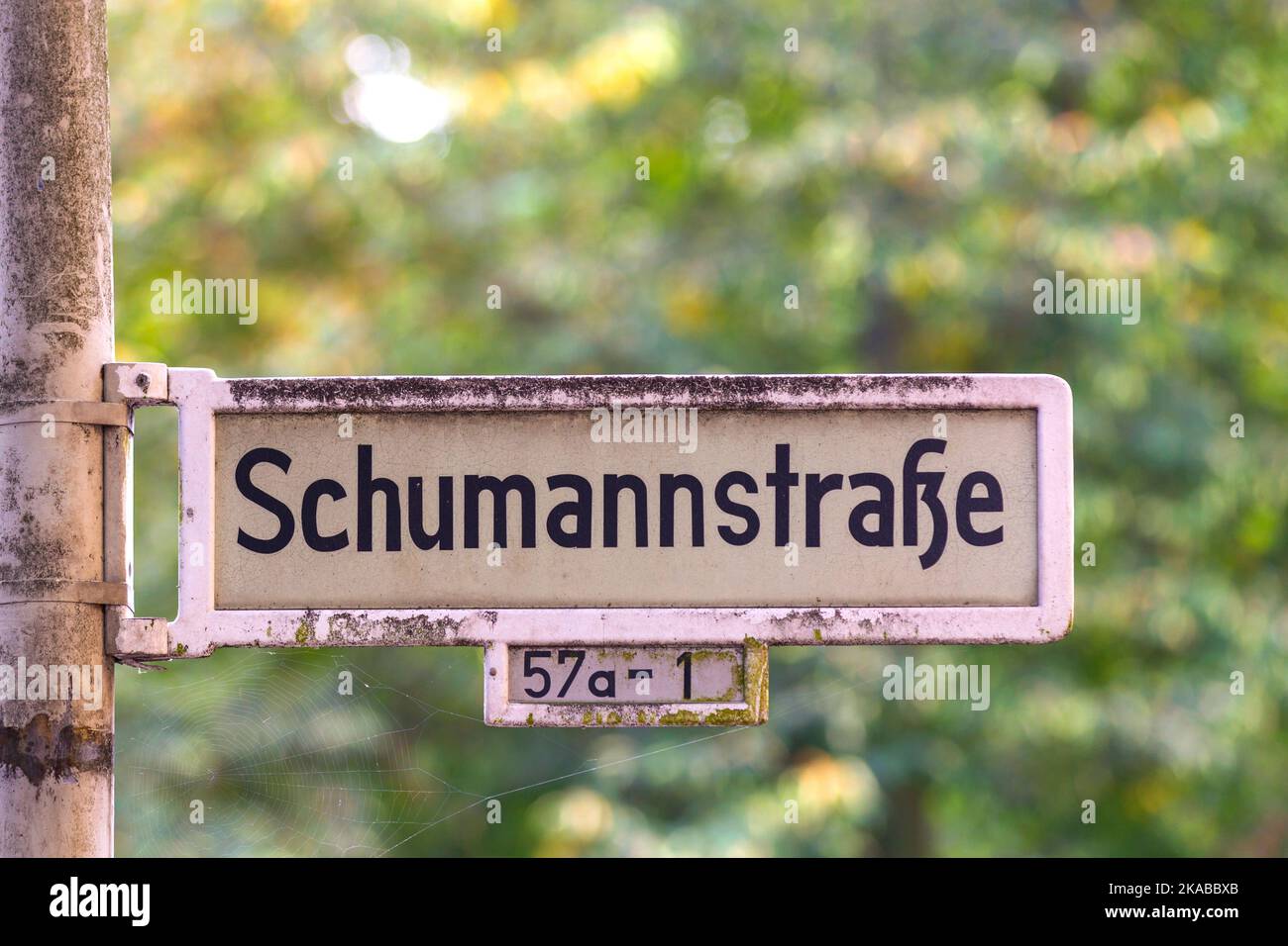 street shield in Bonn named after musician Robert Schumann Stock Photo ...