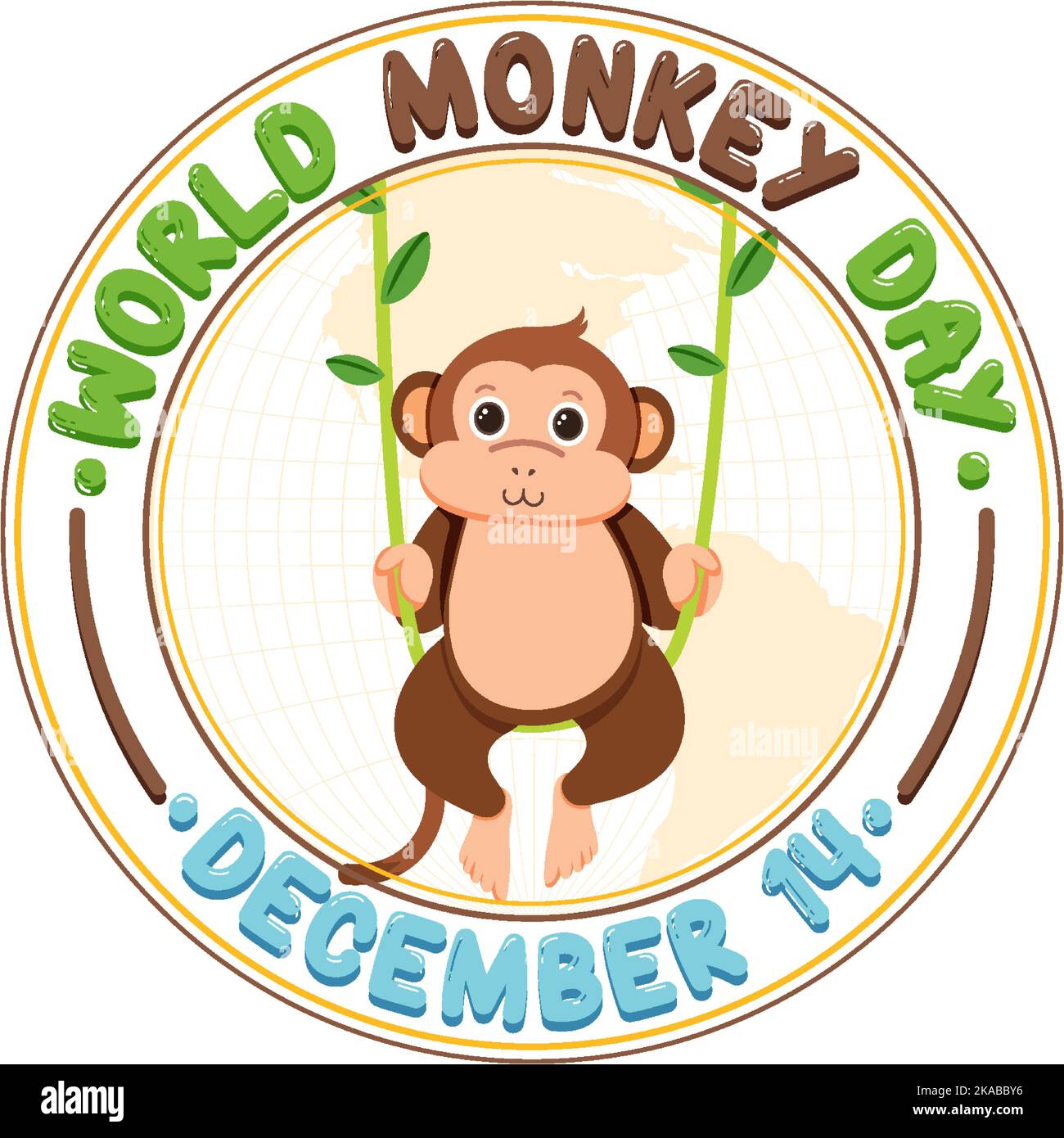 World monkey day poster design illustration Stock Vector Image & Art ...