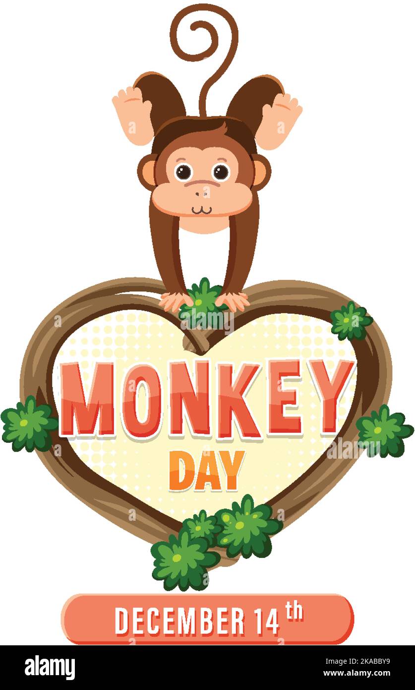 Monkey day text banner design illustration Stock Vector Image & Art - Alamy