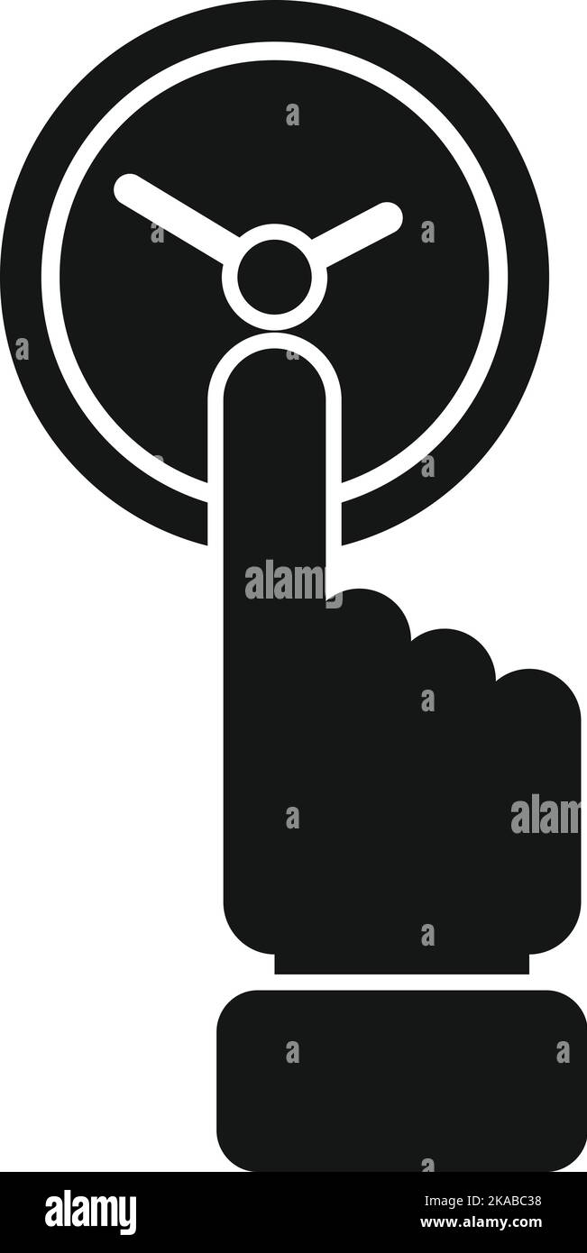 Touch time control icon simple vector. Work task. Timer watch Stock ...