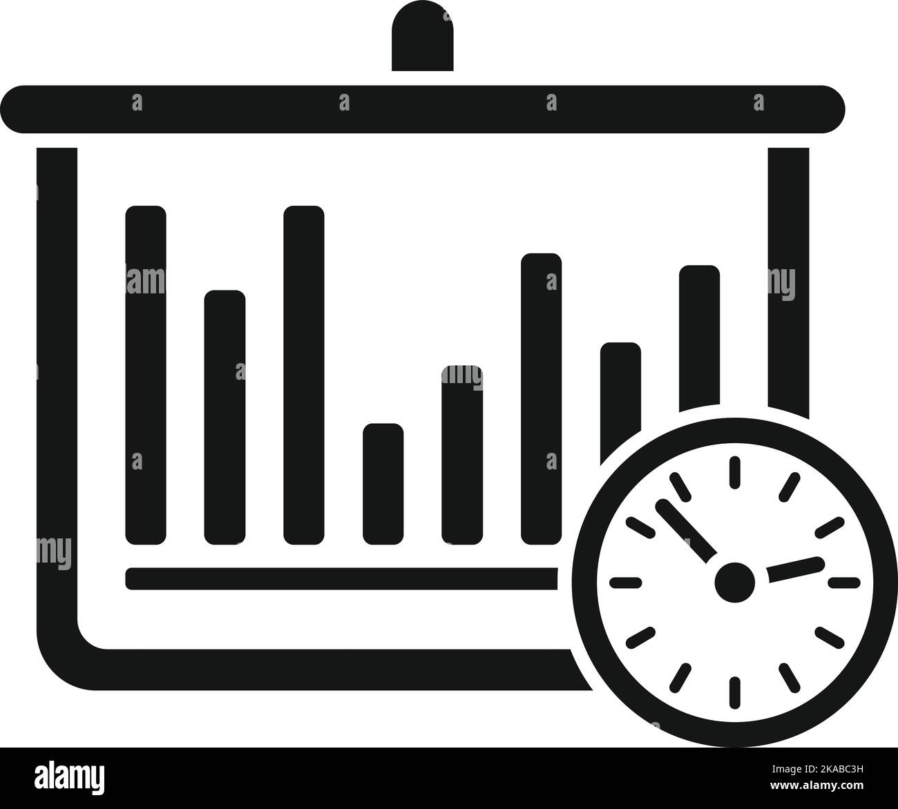 Banner timer icon simple vector. Clock project. Task control Stock ...