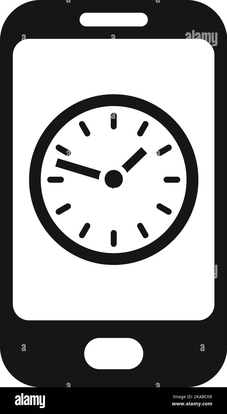 Smartphone timer icon simple vector. Clock project. Control task Stock ...