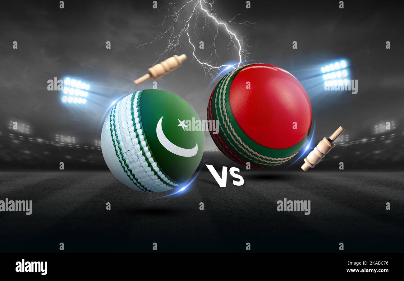 Pakistan vs Bangladesh cricket balls with flag Stock Photo - Alamy