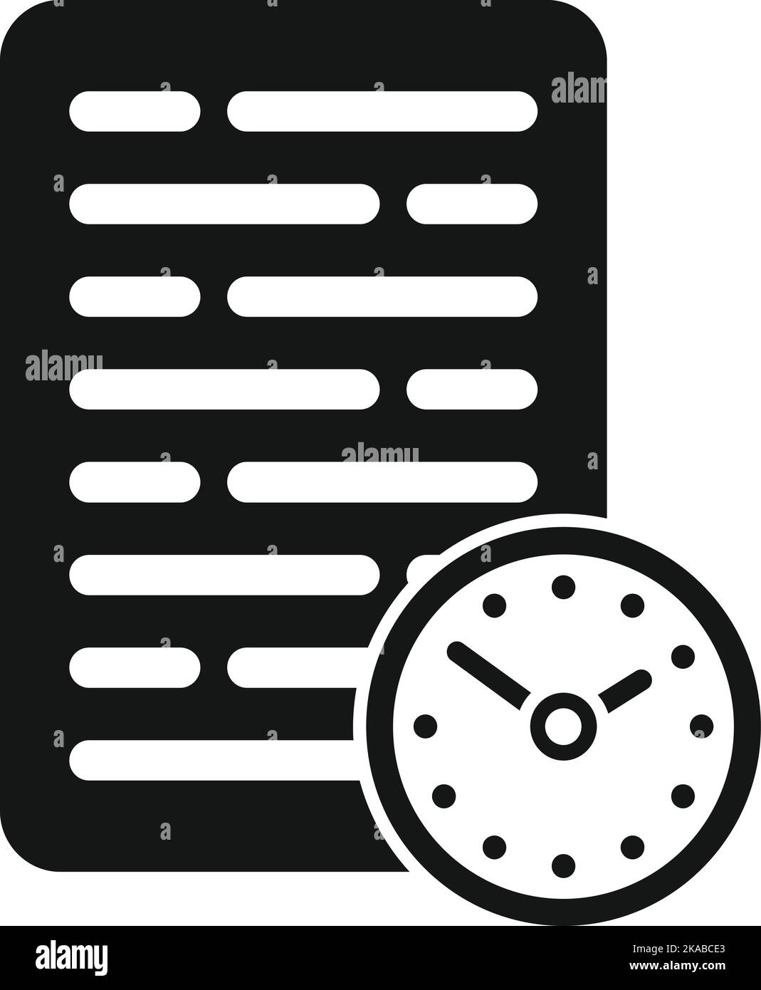 Paper time icon simple vector. Clock project. Work control Stock Vector ...