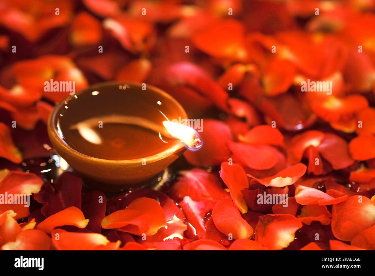 Happy Diwali, Clay Diya lamps lit during Diwali, Hindu festival of ...