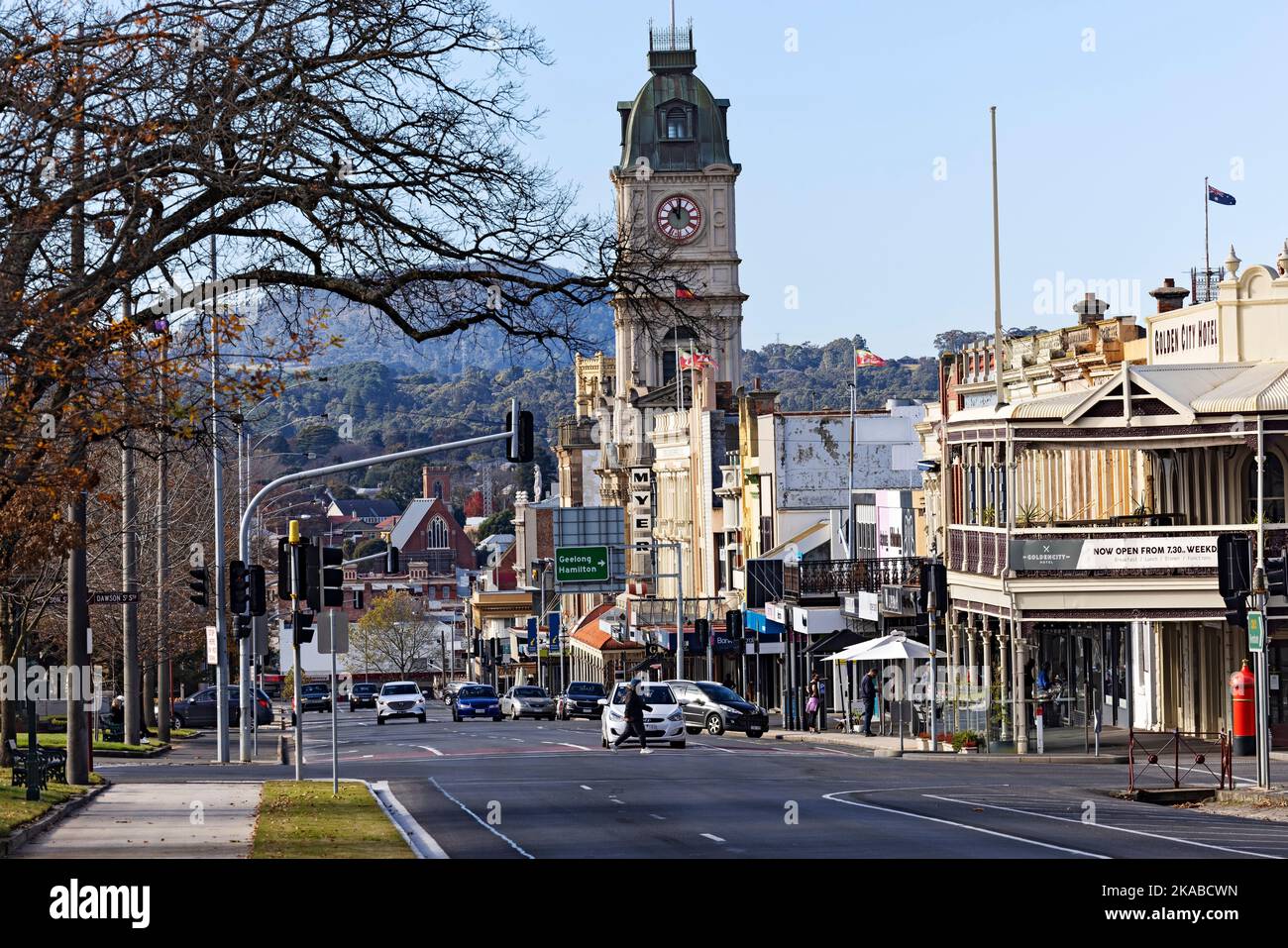 Ballarat Australia / Looking down Ballarats central main street, Sturt ...