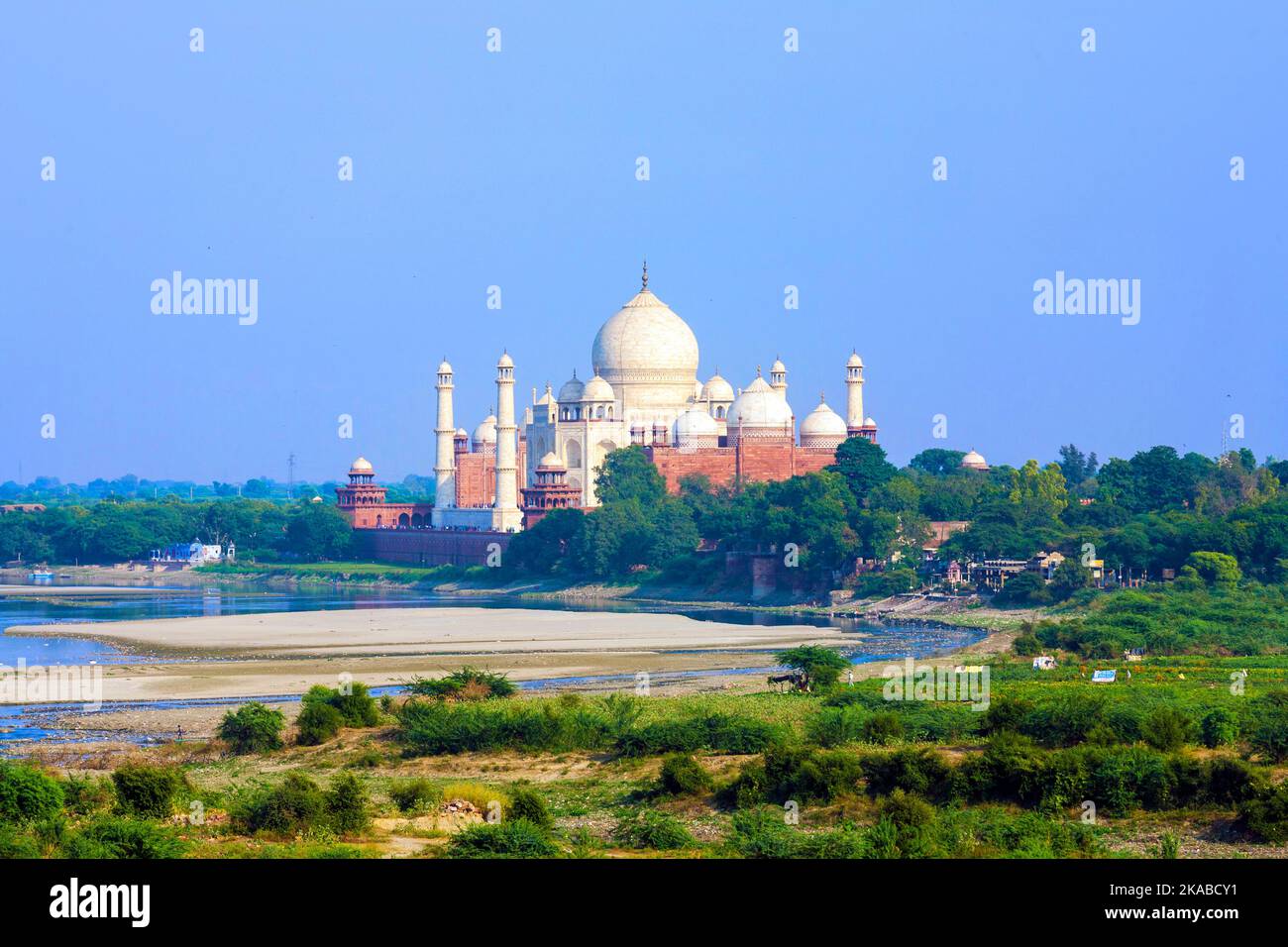 Taj Mahal in Agra from red Fort Stock Photo - Alamy
