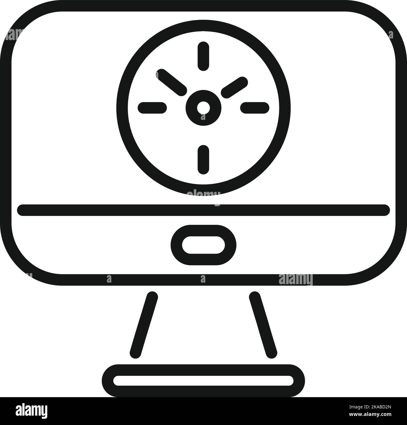 Monitor clock icon outline vector. Work project. Task timer Stock ...