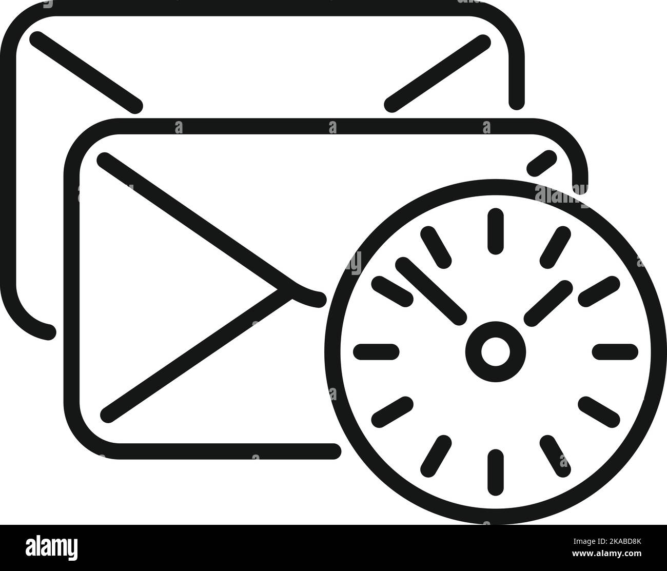 Mail time send icon outline vector. Clock project. Task control Stock ...