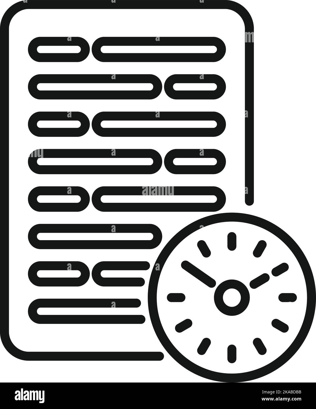 Paper time icon outline vector. Clock project. Work control Stock ...