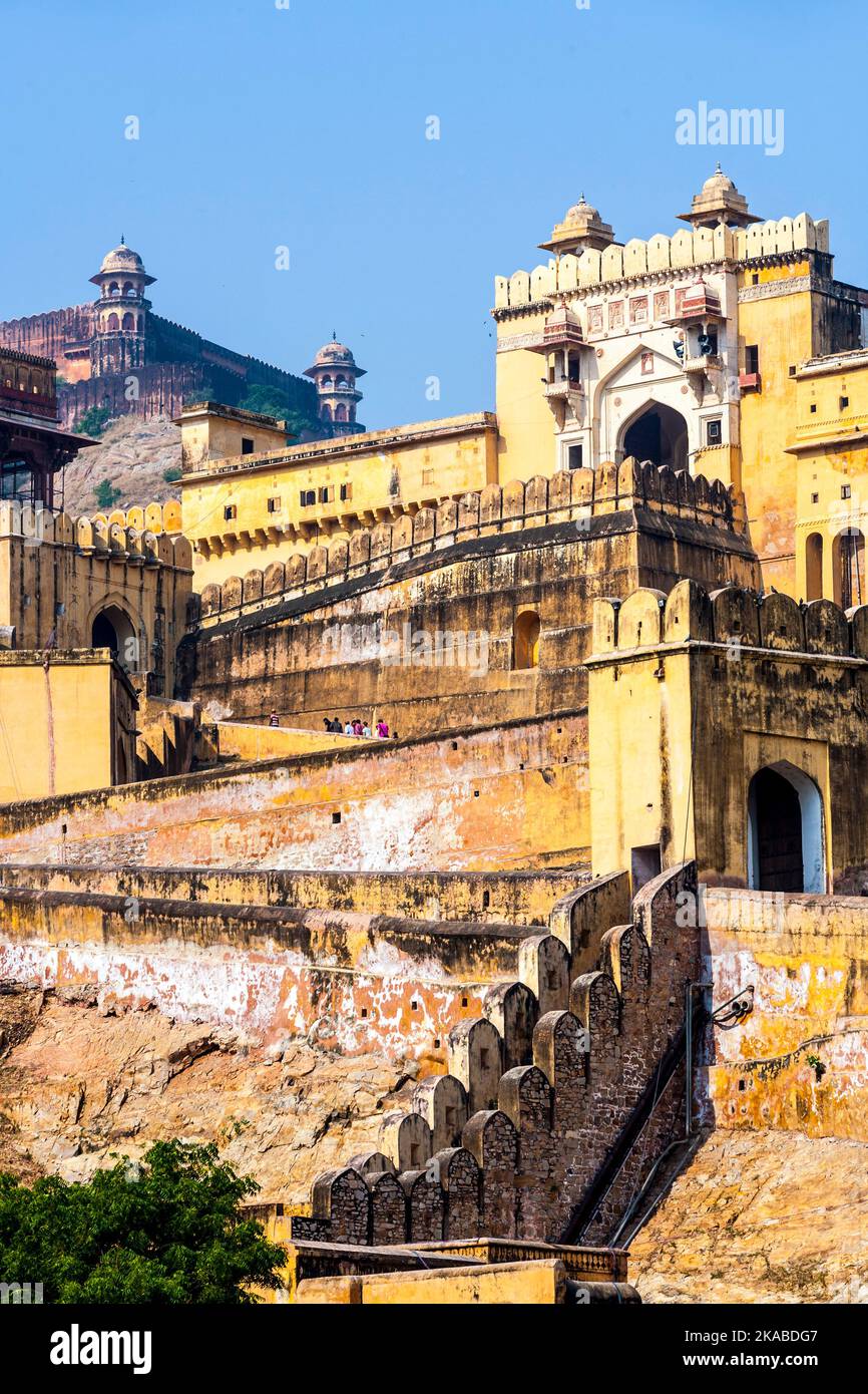 Famous Rajasthan landmark - Amer (Amber) fort, Rajasthan, India Stock ...