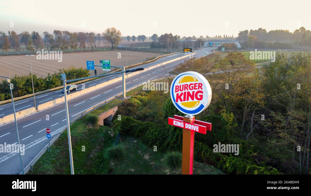 Aerial view fast food sign hi-res stock photography and images - Alamy