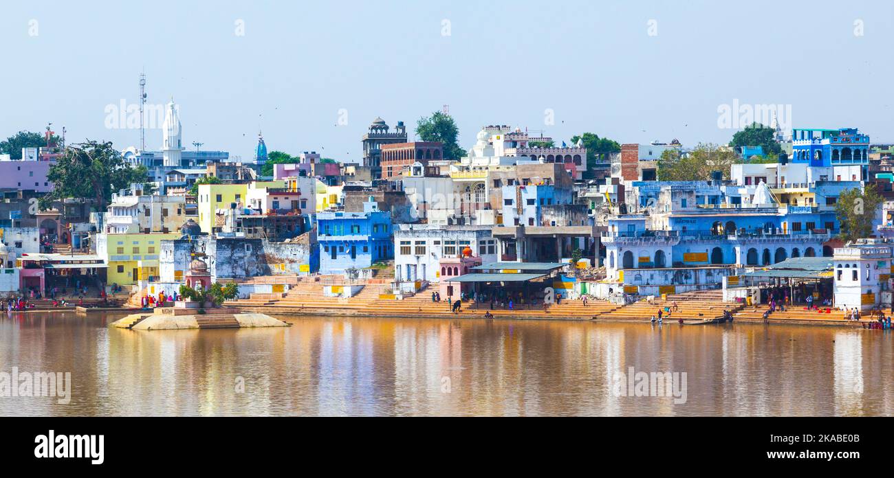 View of the City of Pushkar with famous Ghats on October 20,2012 in ...