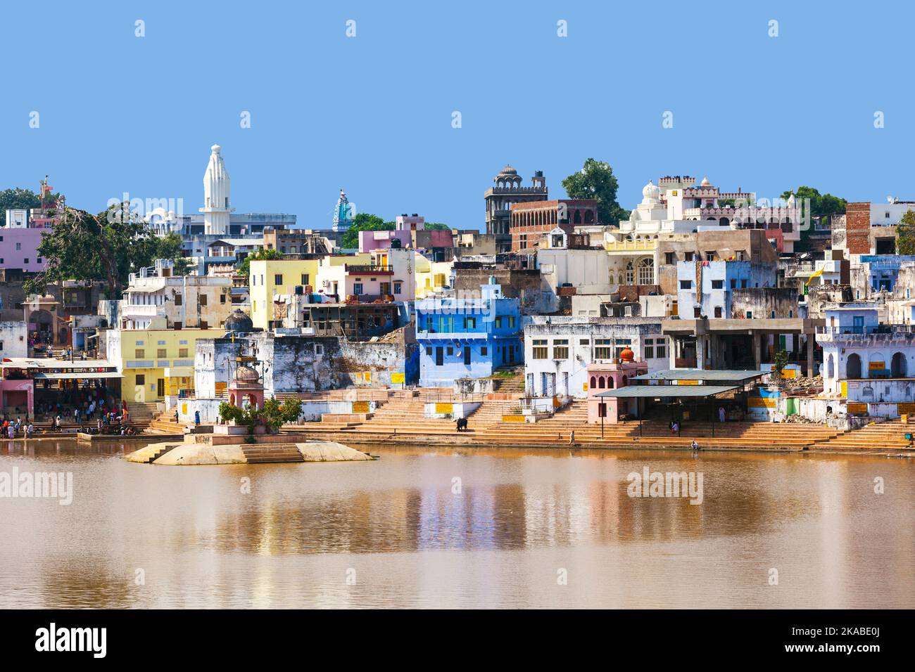 View of the City of Pushkar with famous Ghats on October 20,2012 in ...