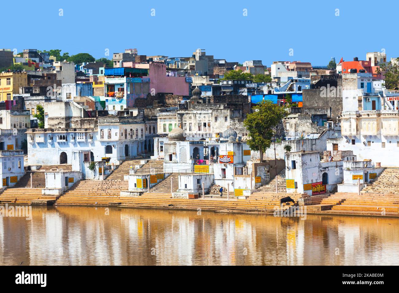 View of the City of Pushkar with famous Ghats on October 20,2012 in ...