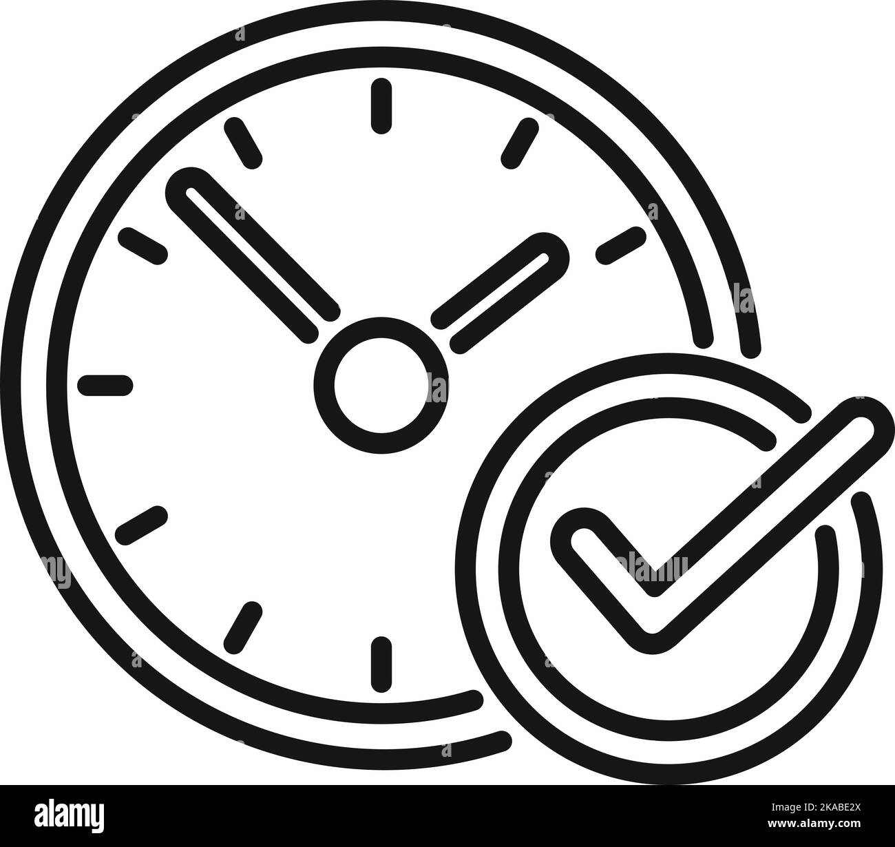 Approved timer icon outline vector. Team go. Work project Stock Vector ...