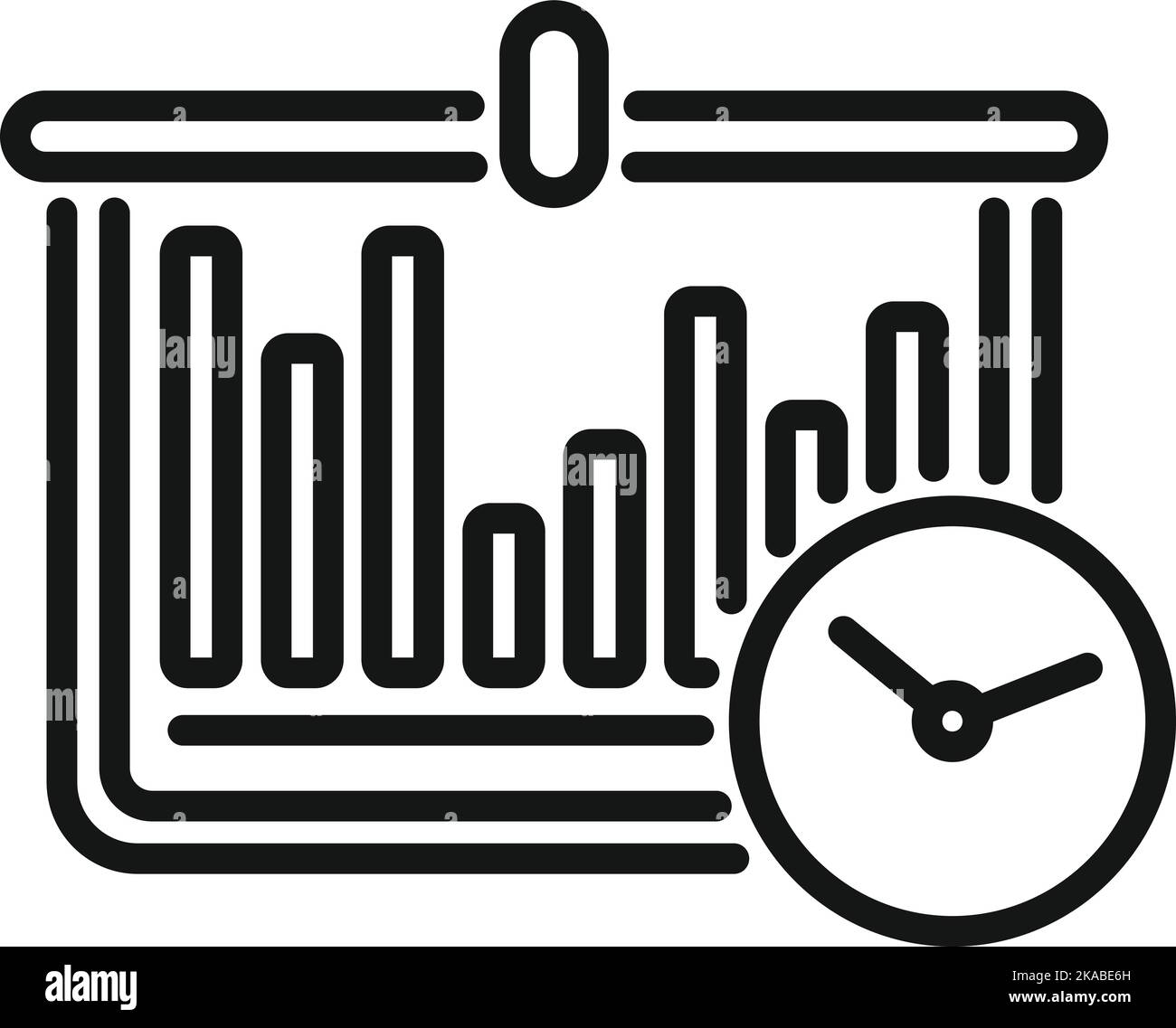 Banner timer icon outline vector. Clock project. Task control Stock ...
