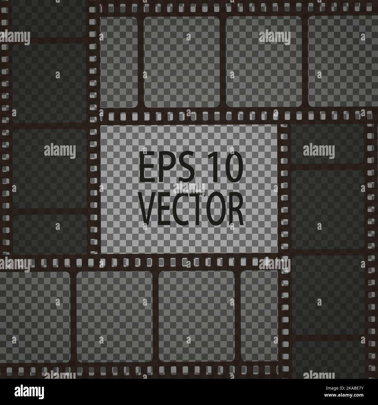 Set of vector film strip isolated on transparent background Stock ...