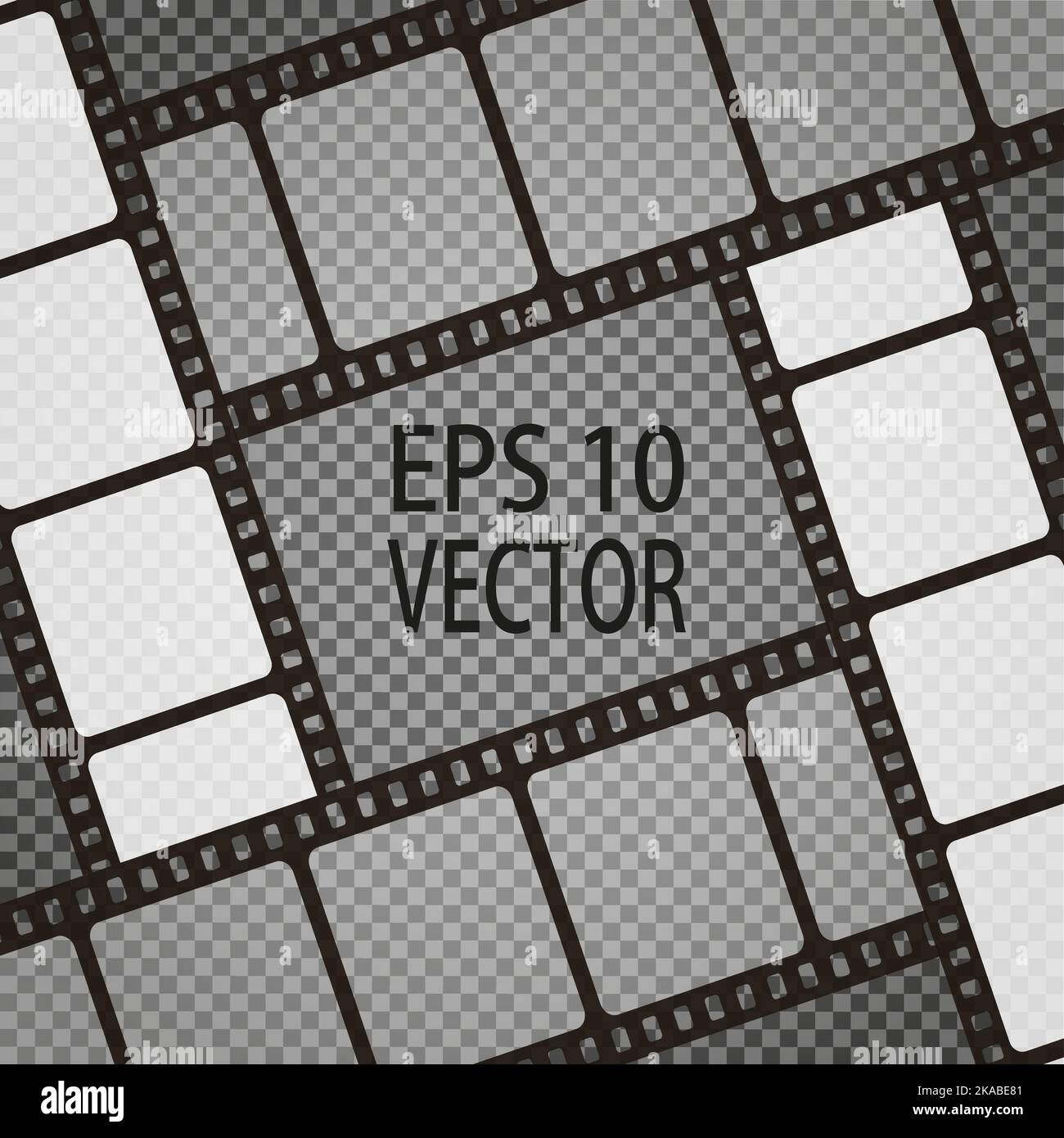 Set of vector film strip isolated on transparent background Stock ...
