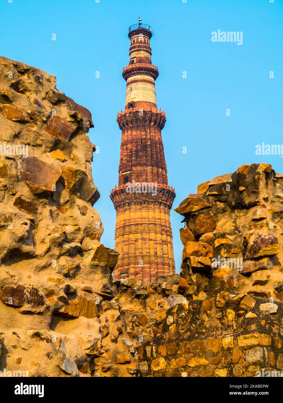 famous tower of Qutb Minar in Delhi, India Stock Photo - Alamy