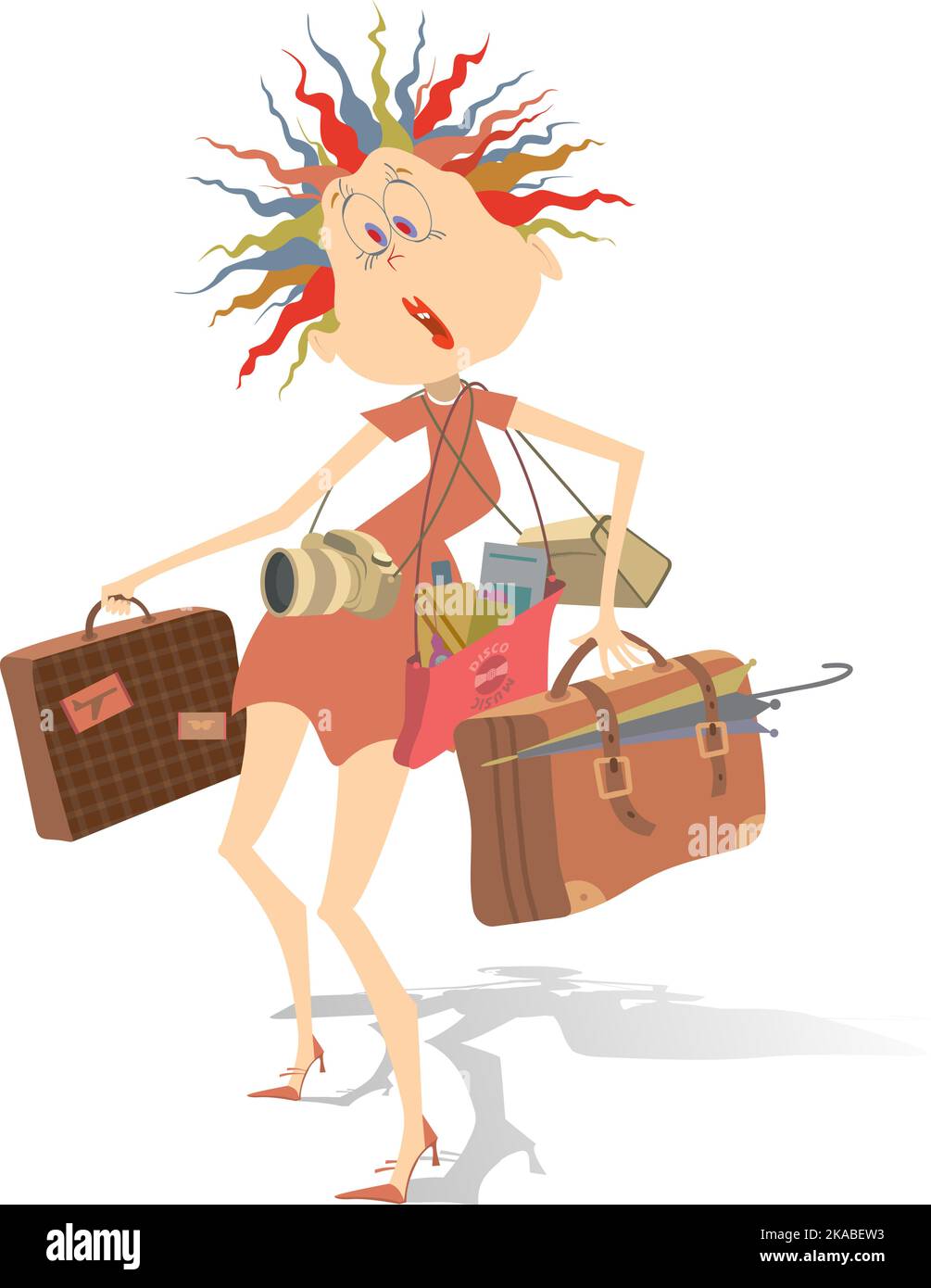 Woman bags humor Stock Vector Images - Alamy