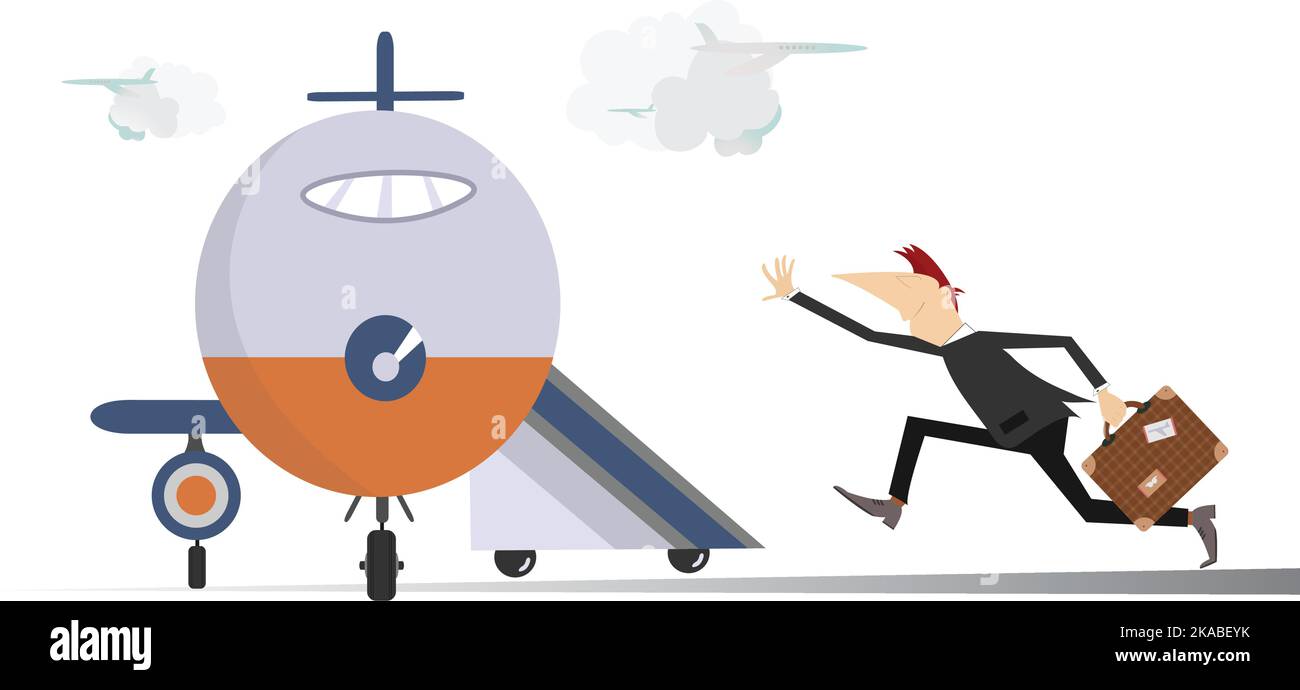 In the airport. Scurrying man trying does not miss the flight Stock ...