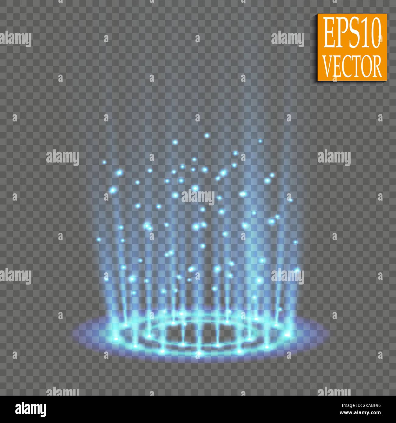 Magic fantasy portal. Futuristic teleport. Light effect. Blue candles ...