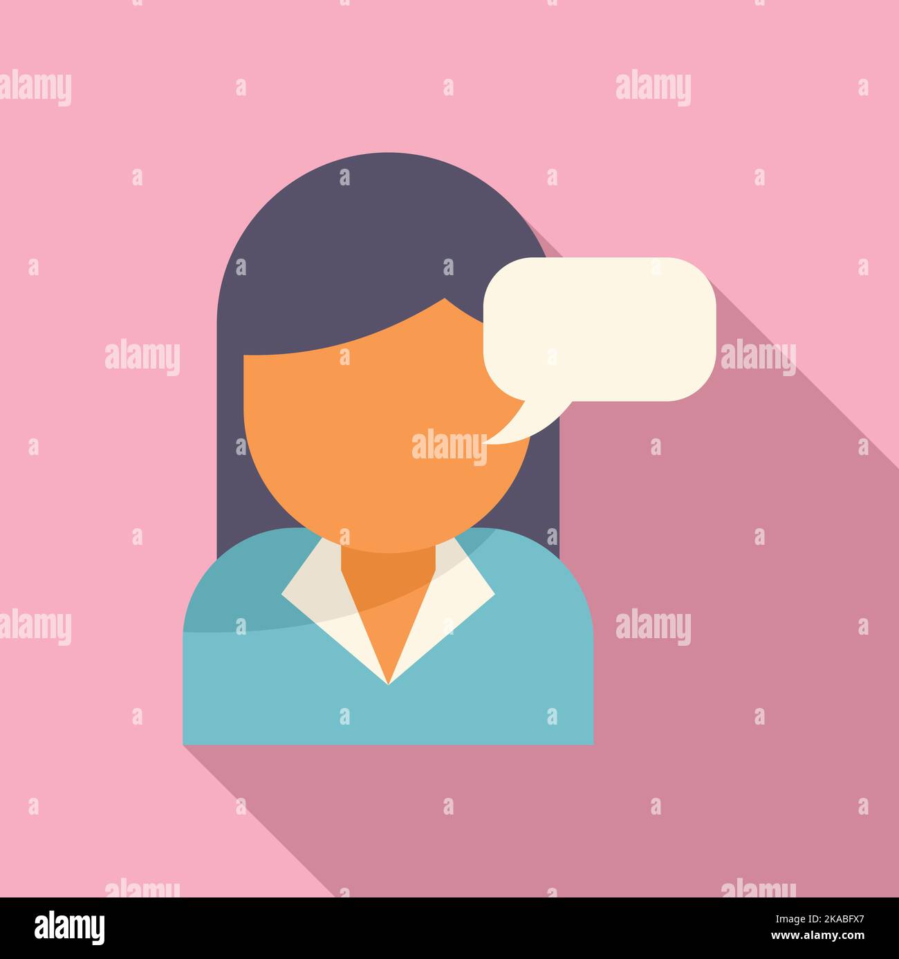 Customer talk icon flat vector. Work online. Hotline client Stock ...