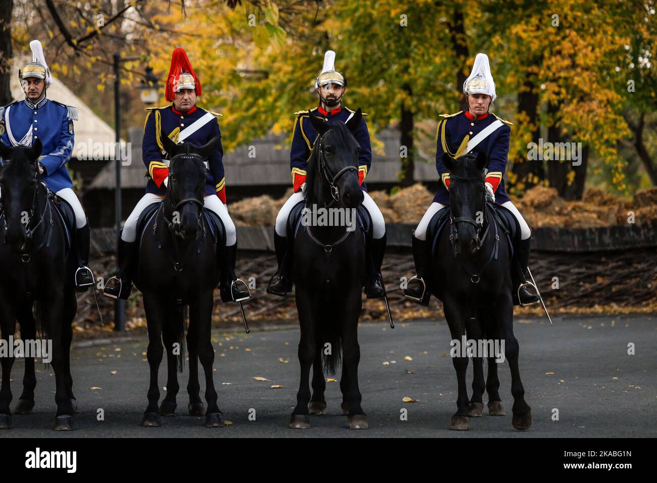 Bucharest, Romania - November 1, 2022: Mounted Romanian Jandarmi (horse ...