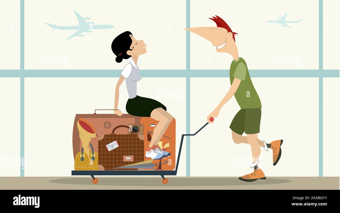 Young smiling woman man Stock Vector Images - Alamy