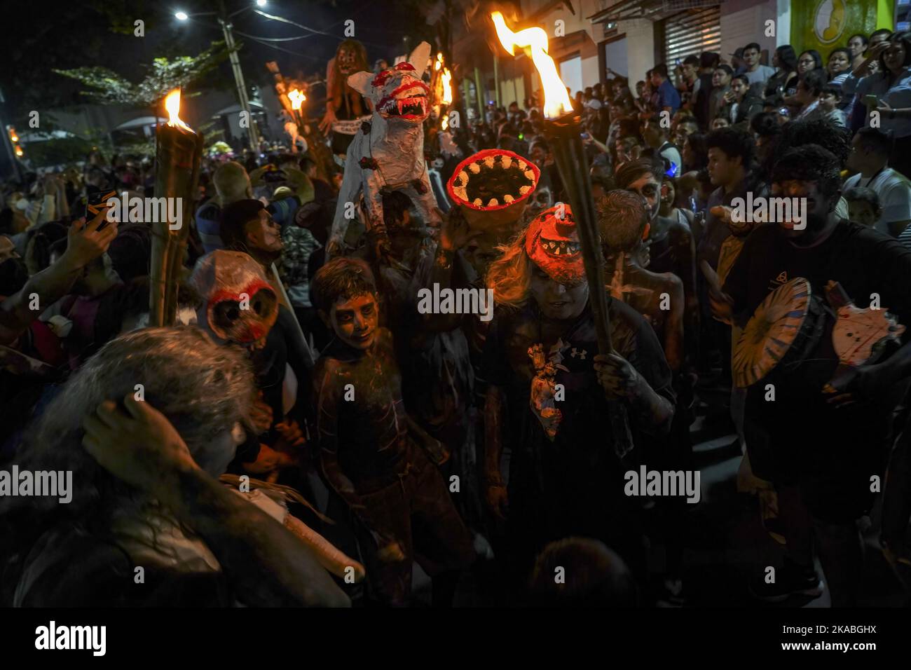 Tonacatepeque, El Salvador. 01st Nov, 2022. Revelers dressed up ...