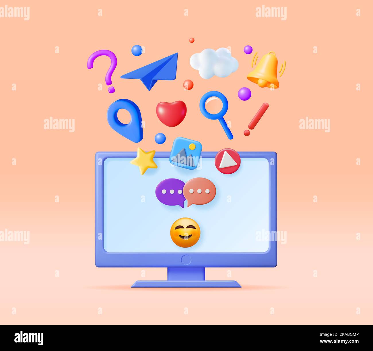 3D Social Media Concept Isolated Stock Vector Image & Art - Alamy