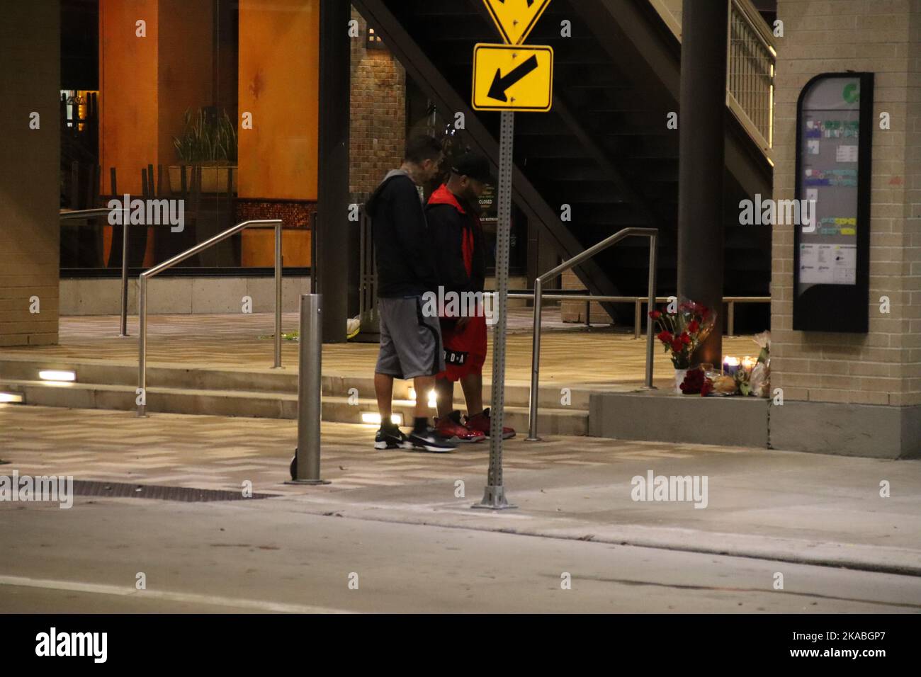 Houston, United States. 1 November, 2022. Fans pay their respects to ...