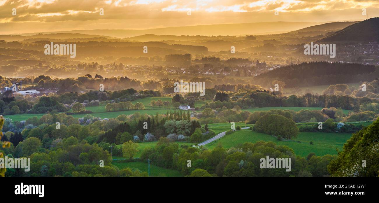 romantic sunset in Sankt Wendel Stock Photo - Alamy
