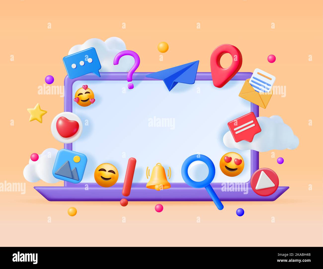 3D Social Media Concept Isolated Stock Vector Image & Art - Alamy