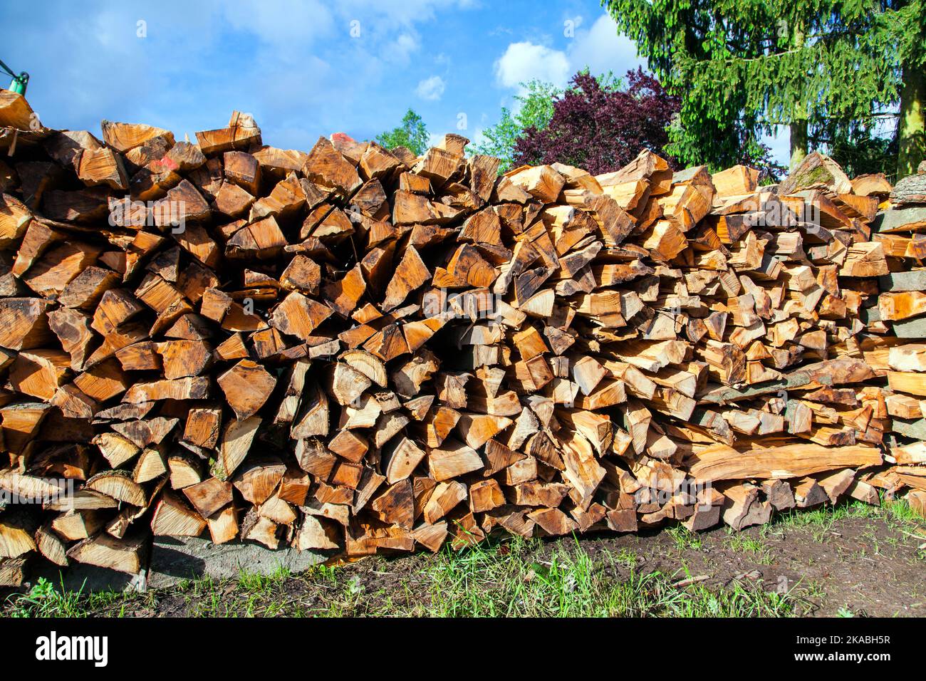 detail of stapled fire wood for burning in the oven Stock Photo - Alamy