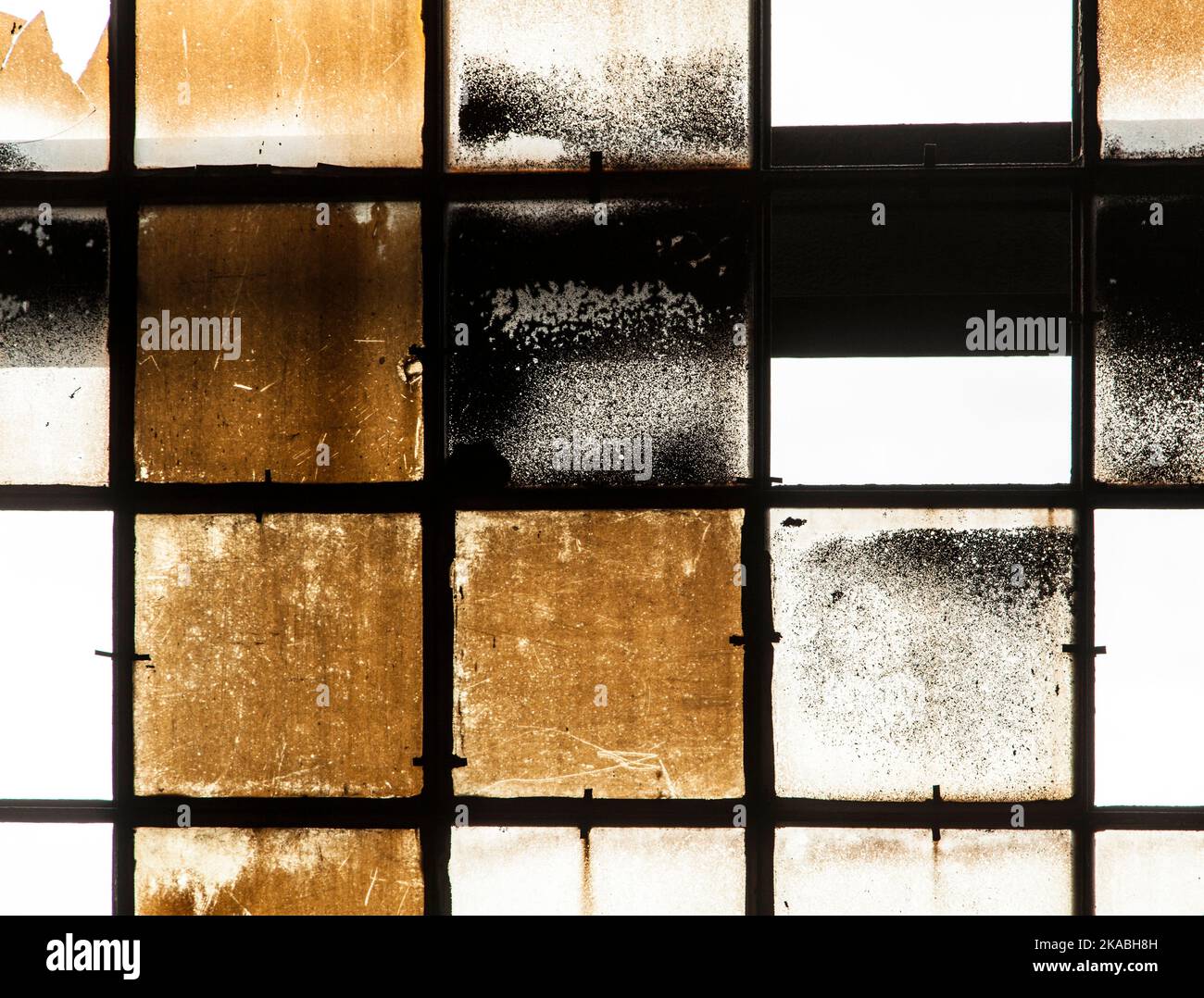 pattern of old broken industry window gives a harmonic background Stock ...