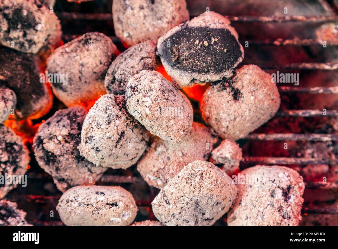 charcoal fire in intensive heat ready for the barbecue Stock Photo - Alamy