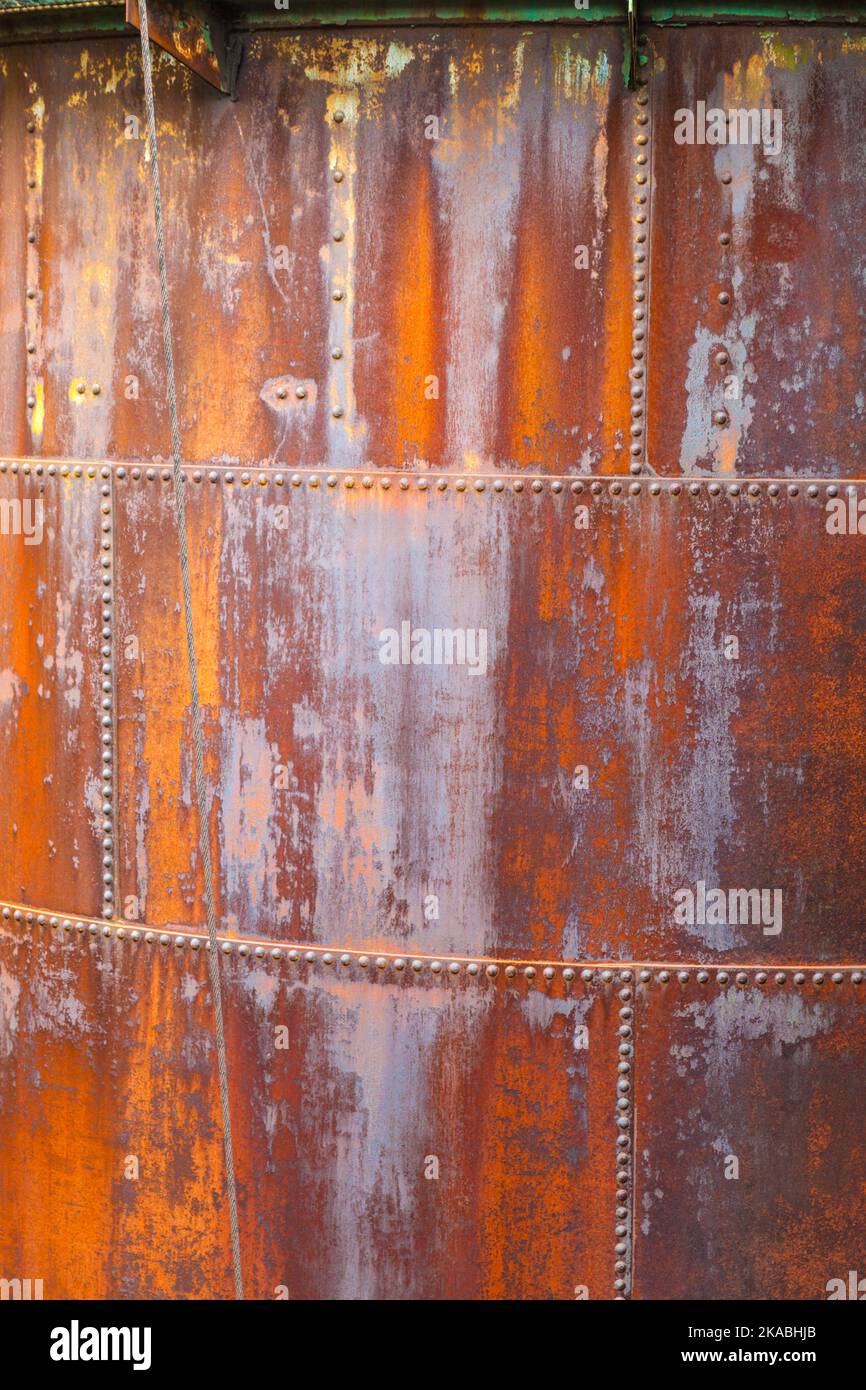 pattern of rusty metal of an old chimney Stock Photo - Alamy