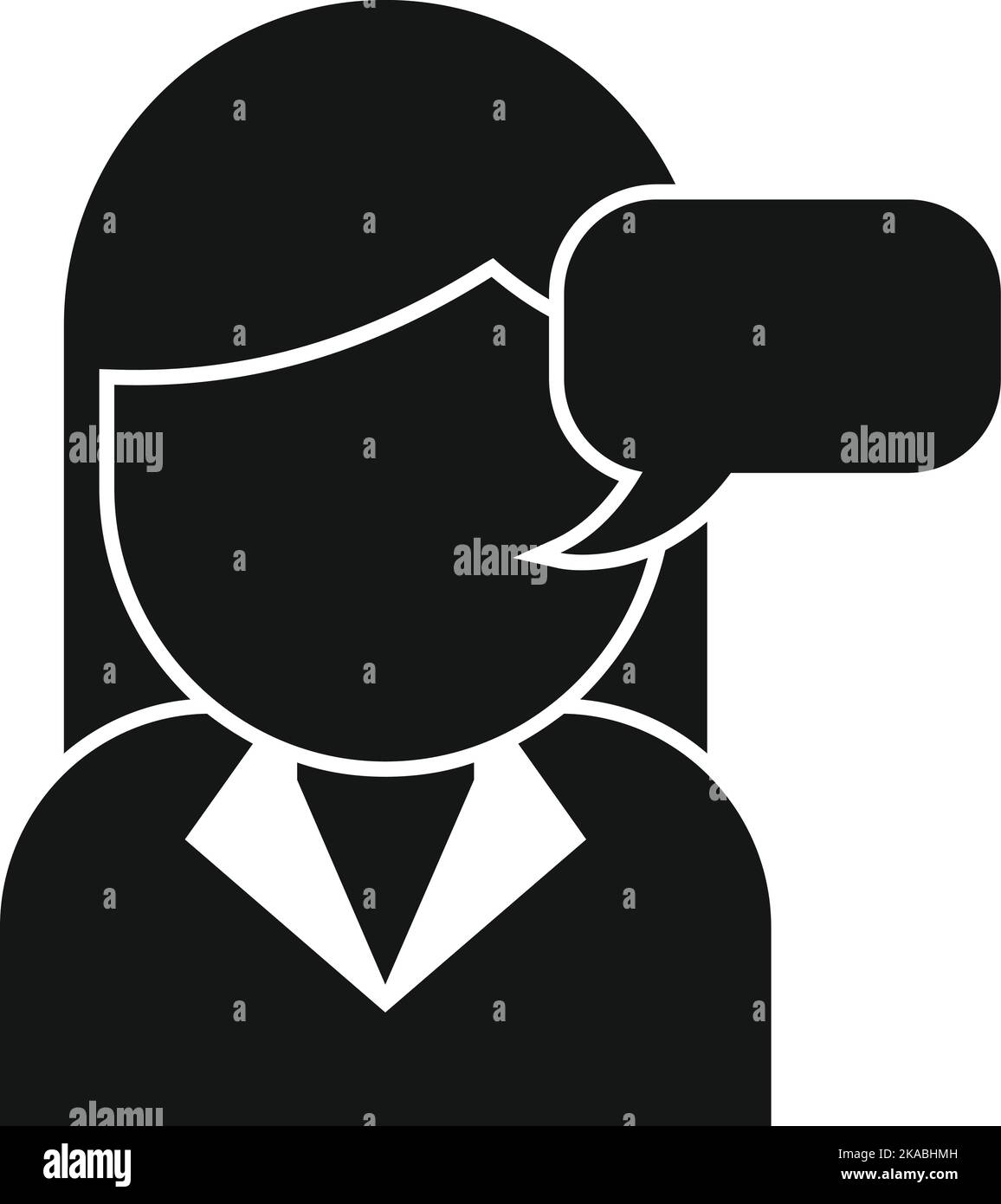 Customer talk icon simple vector. Work online. Hotline client Stock ...