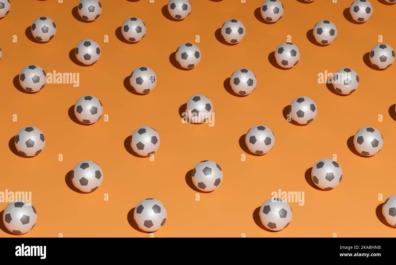 Soccer football balls realistic 3d design render Stock Photo - Alamy