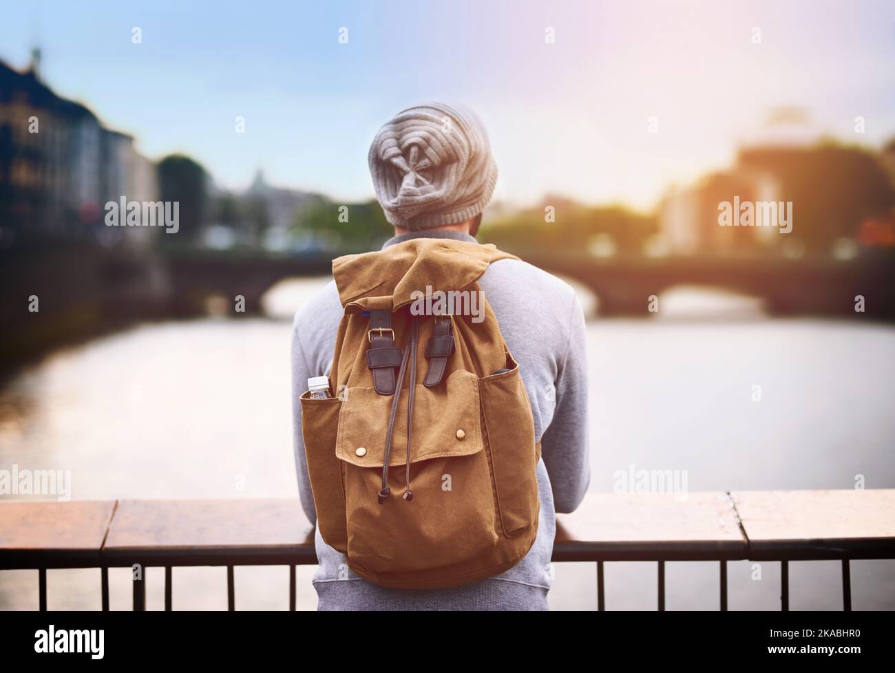 Its hard to look back when youve seen so much. Rearview shot of a young ...