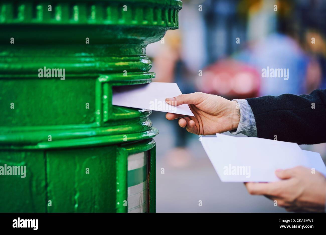 Some things just cant be said in a text message. a man posting mail ...