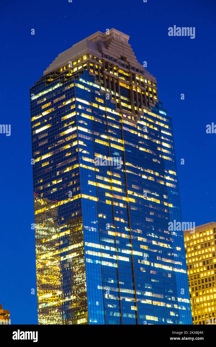 View on downtown Houston in late afternoon with skyscraper Stock Photo ...