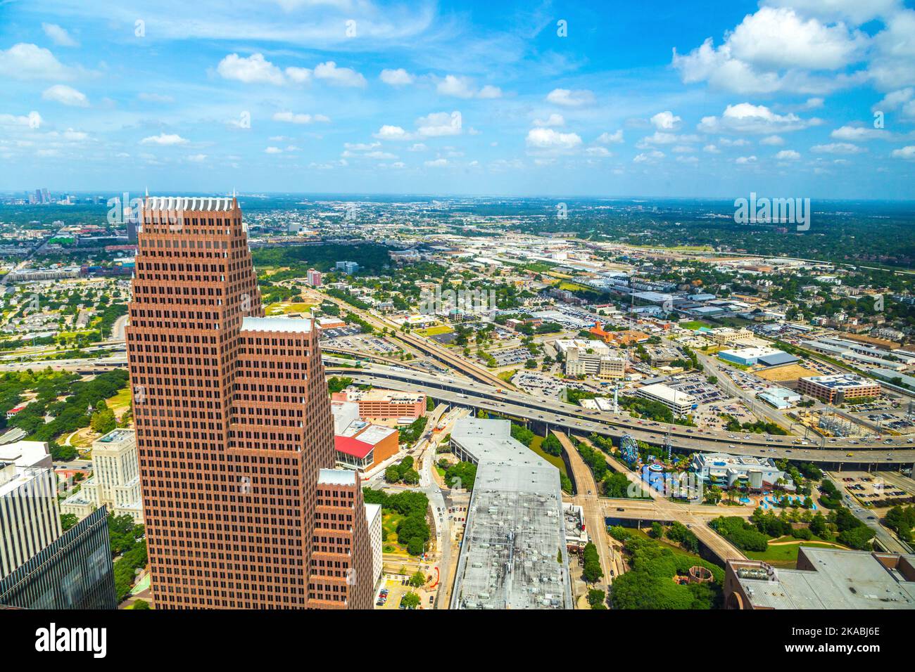 aerial of modern buildings in downtown Houston in daytime Stock Photo ...
