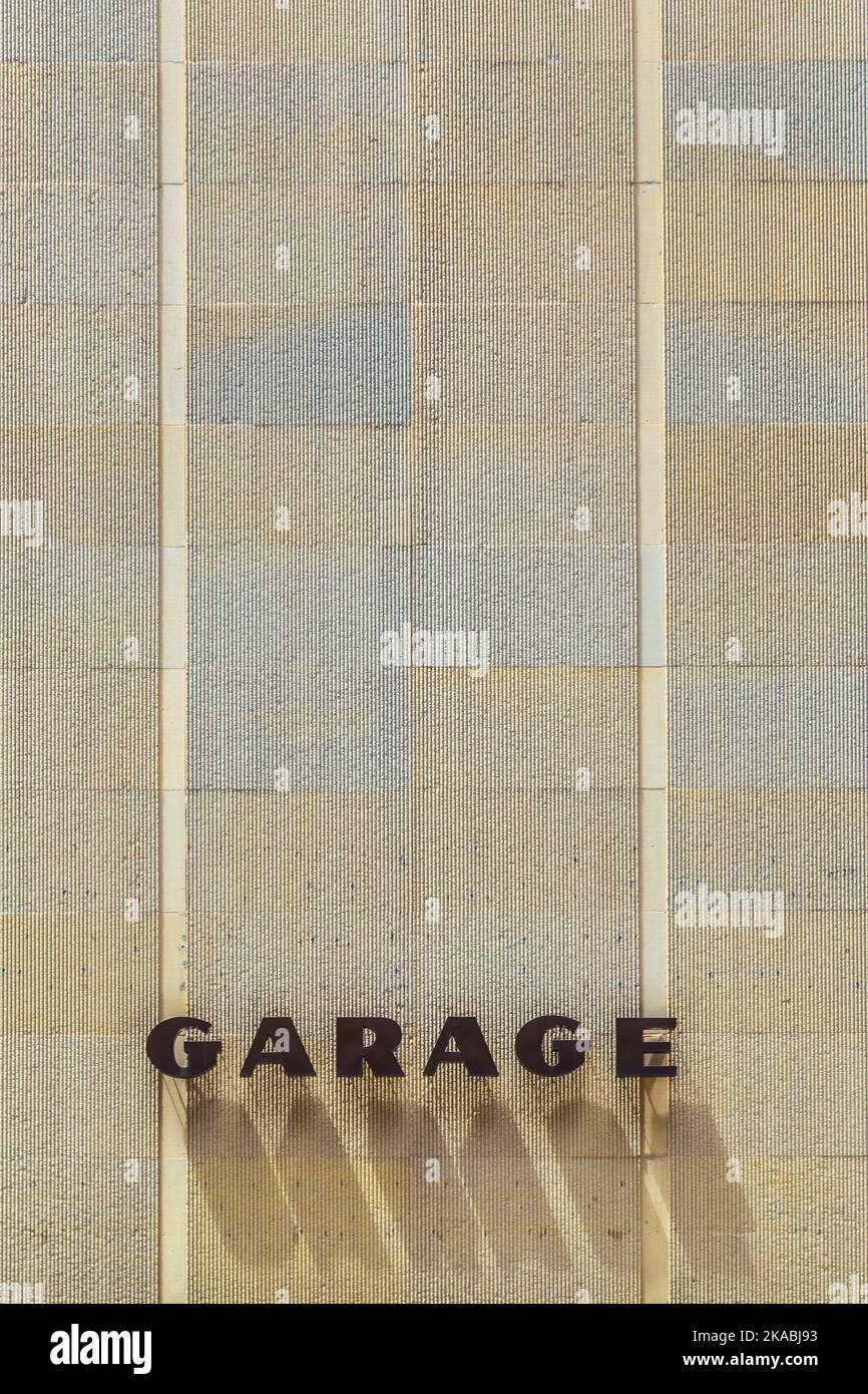 garage sign with shadow of letters Stock Photo - Alamy